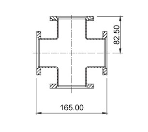 Крест с фланцами ISO-K 63, нержавеющая сталь 304L - купить вакуумные ...